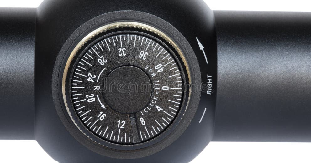 Windage Changes on a Rifle Scope on this Dial Stock Photo - Image of ...