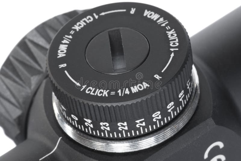 Windage Adjustment Dial on a Riflescope Stock Image - Image of black ...
