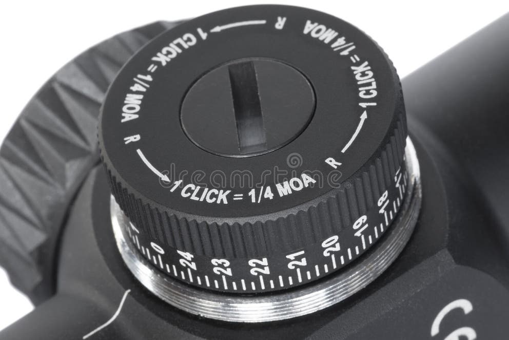 Windage Adjustment Dial on a Riflescope Stock Image - Image of black ...