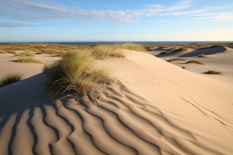 Windblown Sand Dunes, Stretching To the Horizon Stock Illustration ...