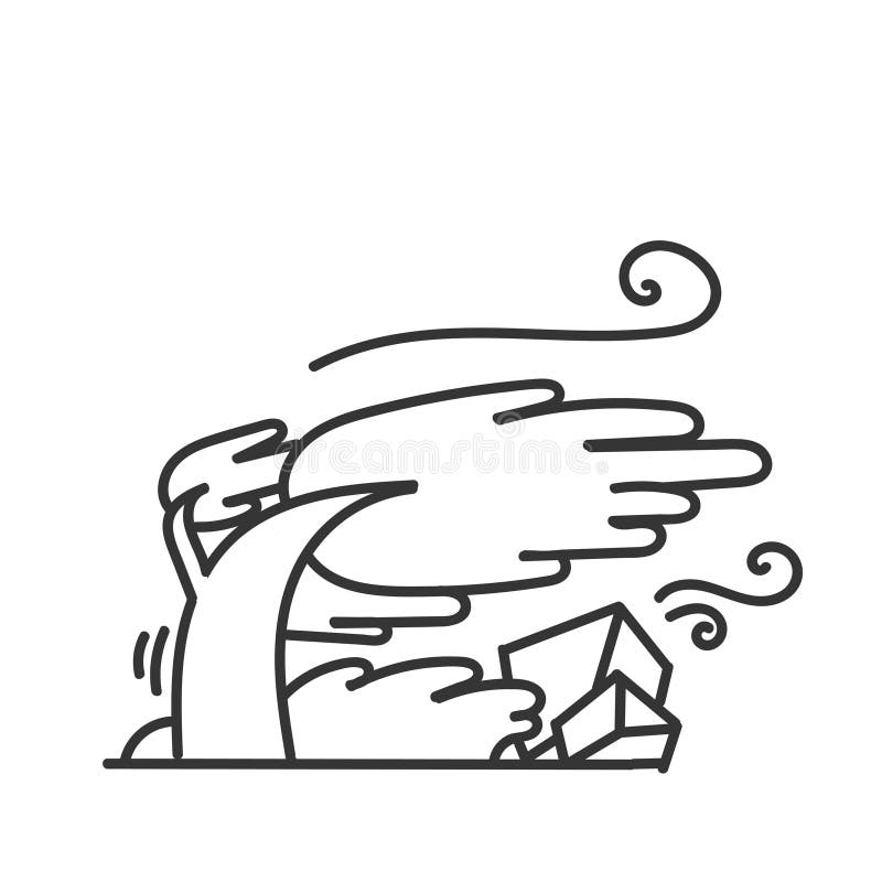 Windblown Stone Grass Tree Stock Illustrations – 4 Windblown Stone ...