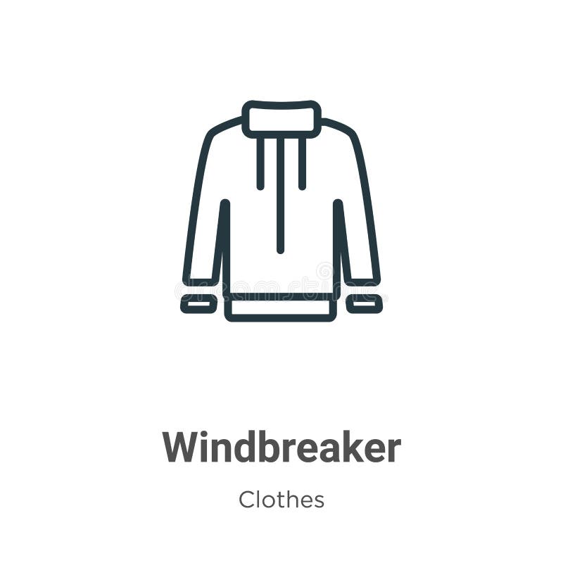 Windbreaker Outline Vector Icon. Thin Line Black Windbreaker Icon, Flat ...