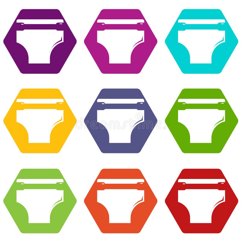 Windelsymbole Setzen Vektor Neon Vektor Abbildung - Illustration von ...