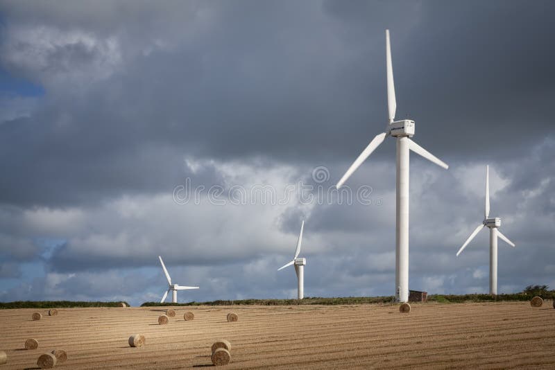 Windfarms in Fields in England Stock Photo - Image of power, england ...