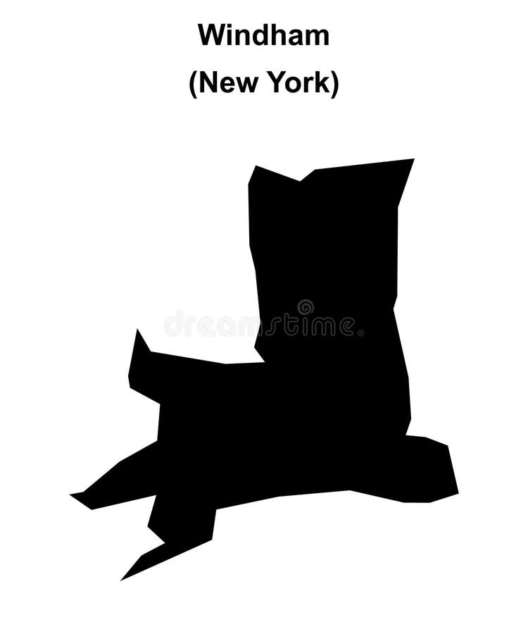 Windham outline map stock vector. Illustration of boundaries - 387624468