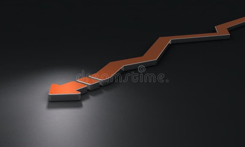 A Winding Arrow that Goes from Right To Left. Repeated Changes in ...