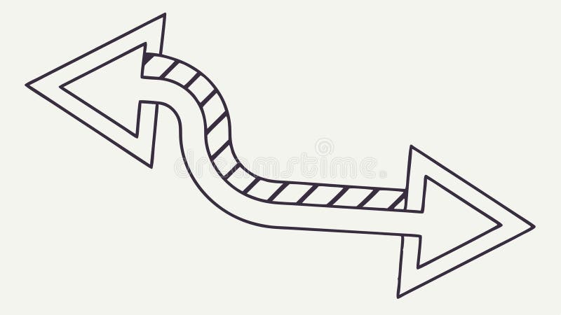 Winding Arrow, Indirect Route, Vector Design Generative AI Stock ...