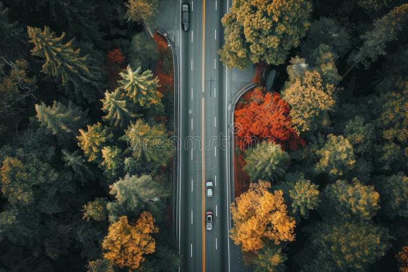 Winding Asphalt Road Birdview. Generate Ai Stock Image - Image of ...