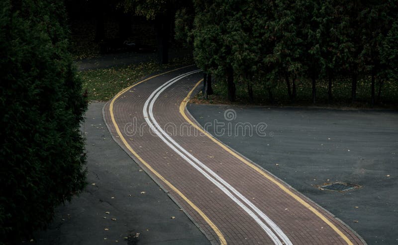 Winding bike path stock photo. Image of bike, fitness - 234652030