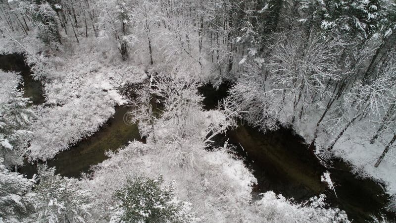 Winding Brook stock image. Image of fall, winding, snow - 135351627