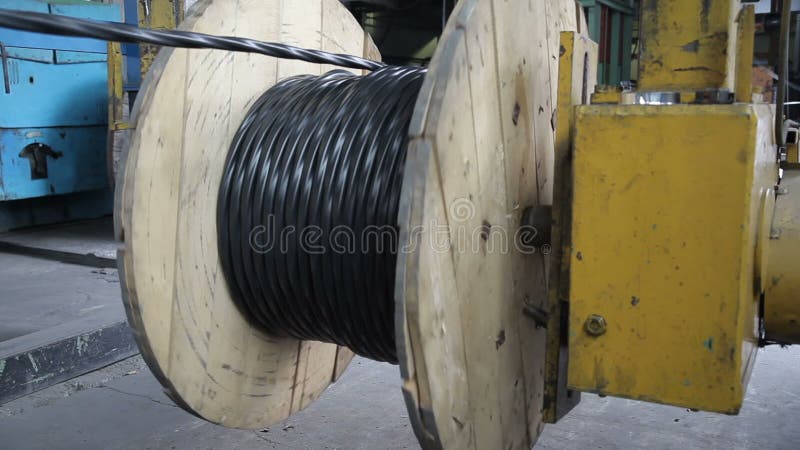 Winding the Cable Onto the Reel Stock Footage - Video of construction ...