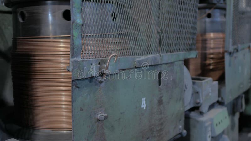 Copper Winding Wire Manufacturing Process. Cable Production Plant Stock ...