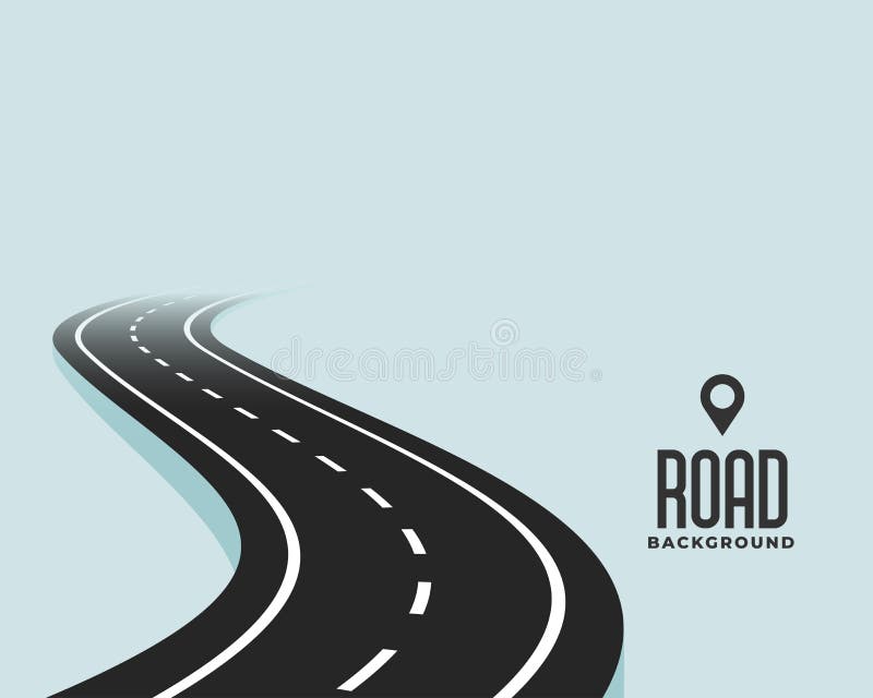 Winding Curve Black Road Path Background Design Stock Vector ...