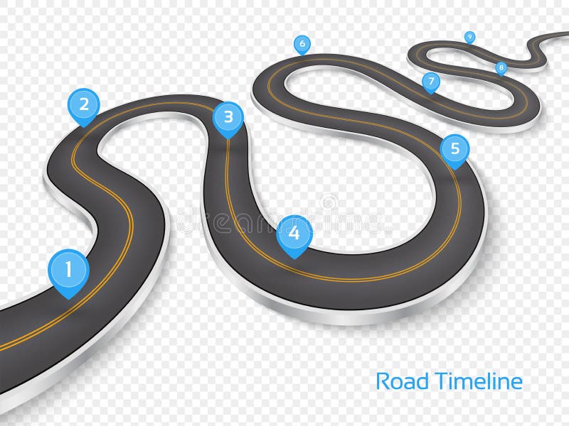 Road Concept Timeline, Infographic Chart, Flat Style Stock Vector ...