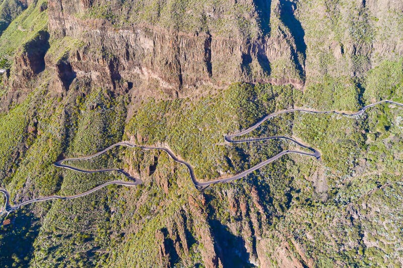 A Winding Difficult Road in the Mountains. Mountain Pass in Summer ...