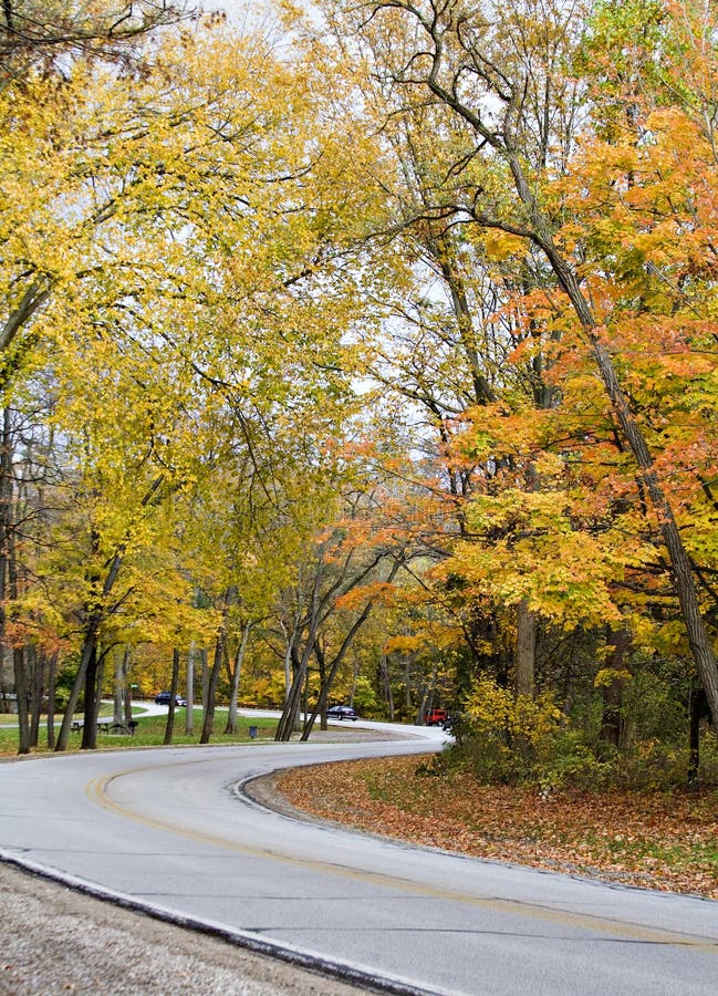 Winding Fall Road stock photo. Image of glow, dramatic - 1451786