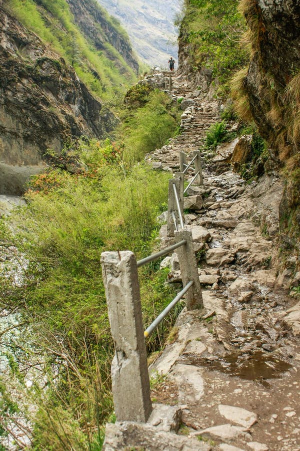 Winding Footpath on the Trekking Way at Himalaya Stock Photo - Image of ...