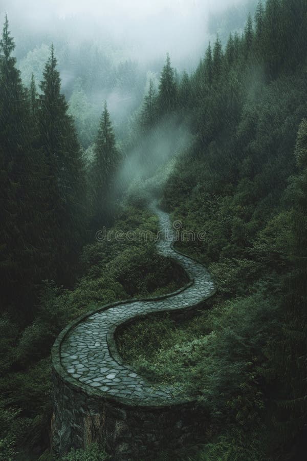 Winding Forest Path stock photo. Image of hiking, generated - 380311520