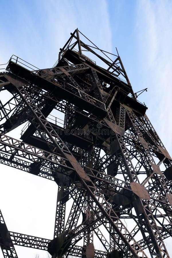 Winding Gear of Coal Mining Colliery Looking Up from Below Stock Photo ...