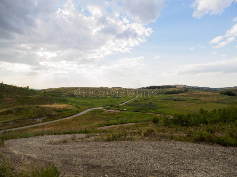 Winding Gravel Paths Around the Ranch Stock Photo - Image of fields ...
