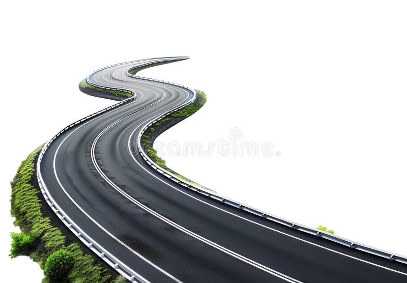 Winding Highway Isolated stock photo. Illustration of pathway - 332620382