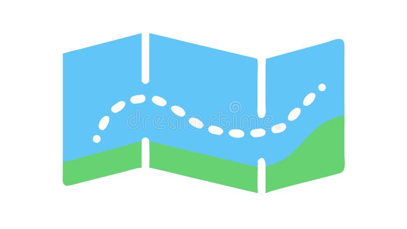 Winding Map Route, Travel and Direction Icon, Vector Design Generative ...