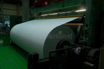 Winding of paper in a roll stock photo. Image of plant - 19832908