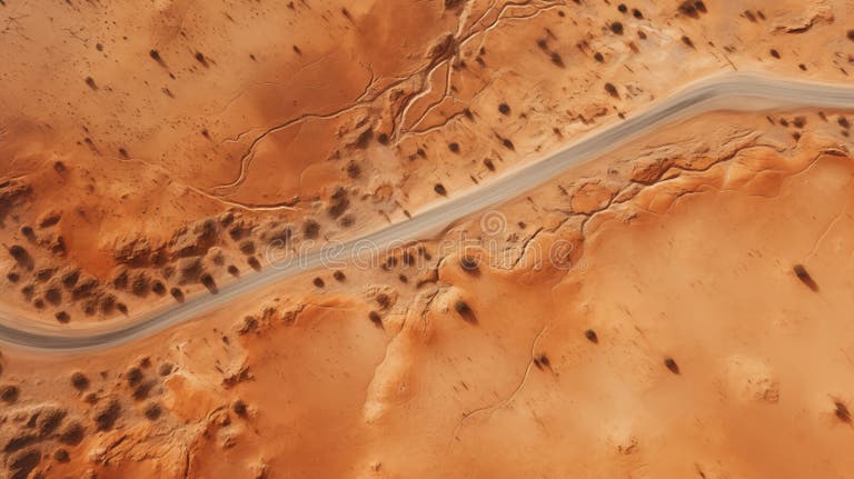 A Winding Path through the Arid Desert. Stock Illustration ...