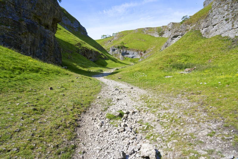 Winding Path through Cave Dale Stock Photo - Image of cave, rocks ...