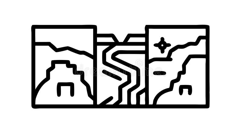 Winding Path and Landscape Vector Icon for Navigation and Journey ...