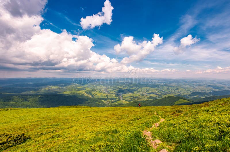 Path through the Mountain Ridge Stock Photo - Image of green, edge ...