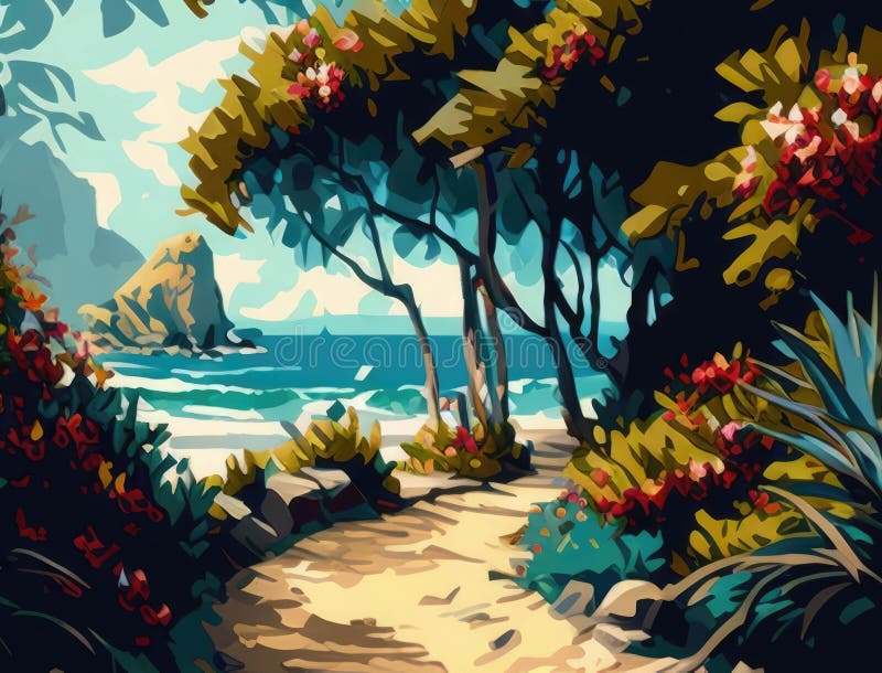 Path To Beach Stock Illustrations – 454 Path To Beach Stock ...