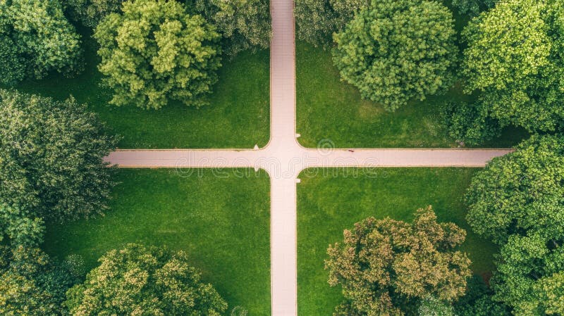 A Winding Path through a Lush Park. Stock Image - Image of green, high ...