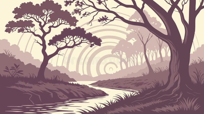 Winding Path through a Serene Forest, Vector Design Generative AI Stock ...