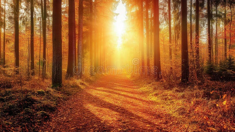Winding Path Sunlit Forest Inviting Exploration Serenity Stock Photos ...