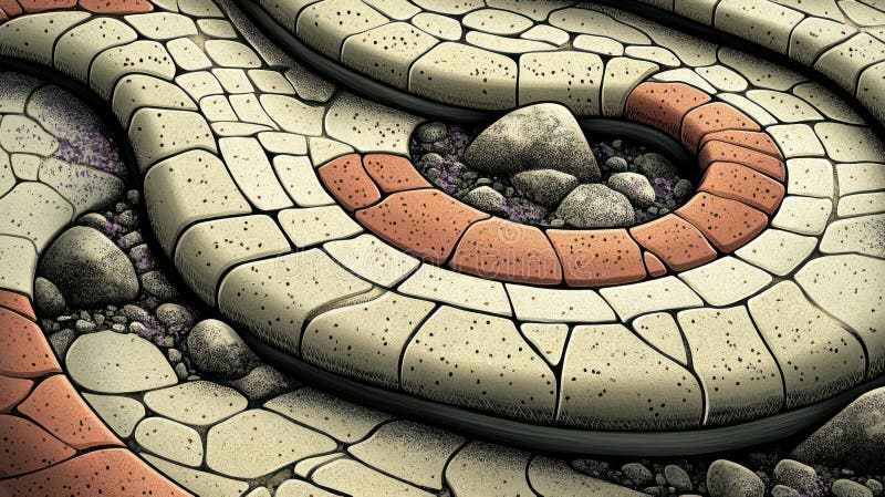 A Winding Pathway Made of Stones and Pebbles, Showcasing Intricate ...
