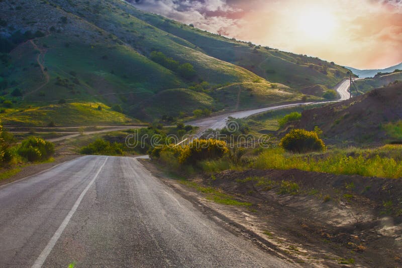 Winding Paved Road in the Mountains Stock Image - Image of curve ...