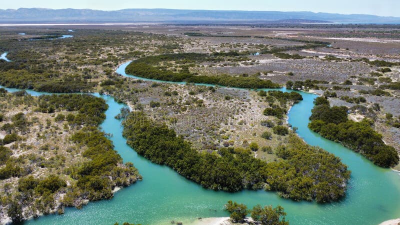 A Winding River Course in Southern Australia, Seen from Above Stock ...
