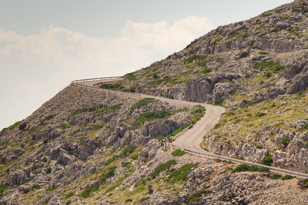 Winding road on cliff stock photo. Image of arid, highway - 41886408