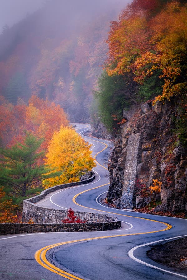 Winding Road in the Countryside of New York in the Fall Colors Stock ...
