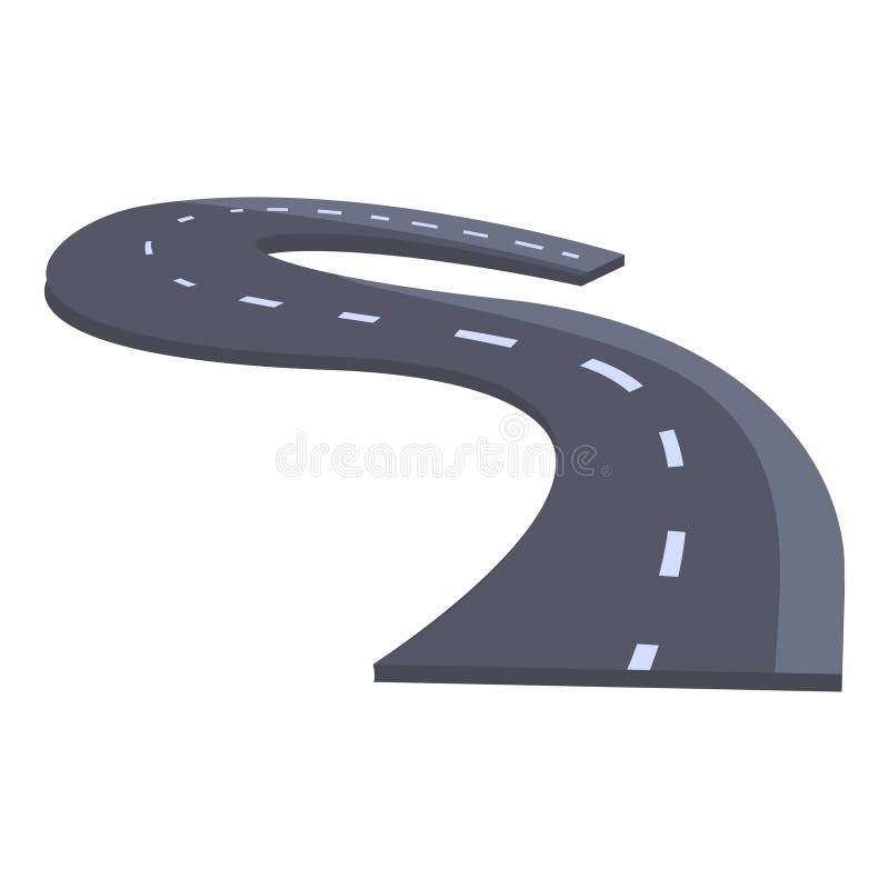 Winding Road Zigzagging through Empty Landscape Stock Vector ...