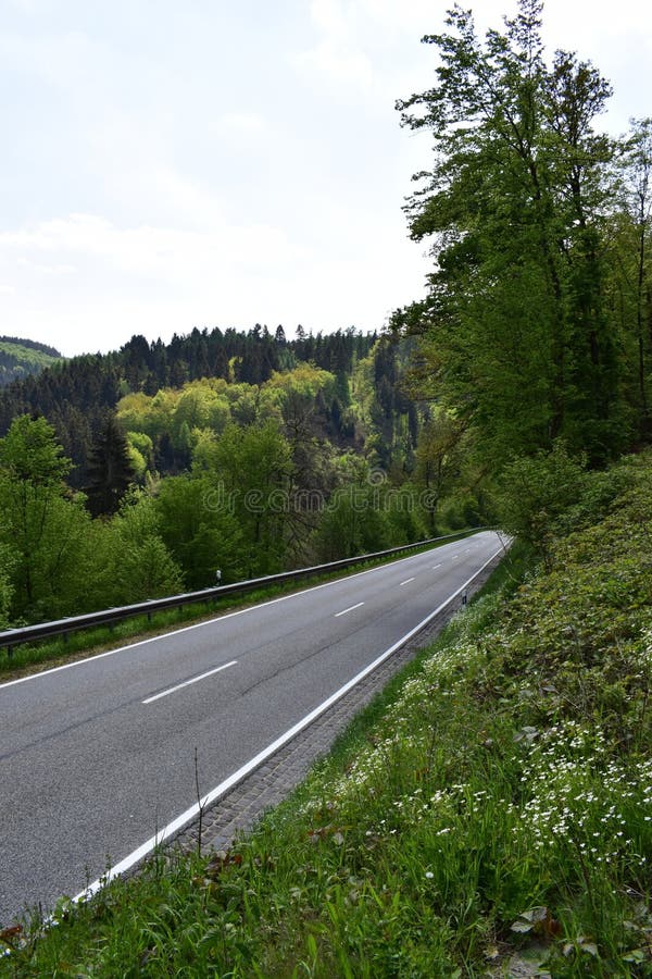 Eifel Valley in Spring with a Road Stock Photo - Image of spring ...