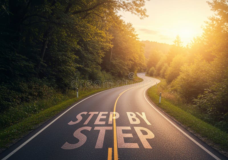 Step by Step Winding Road Perseverance Journey Symbol Stock ...