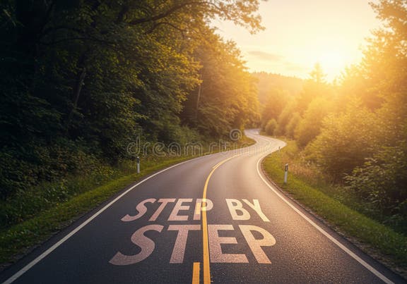 Step by Step Winding Road Perseverance Journey Symbol Stock ...