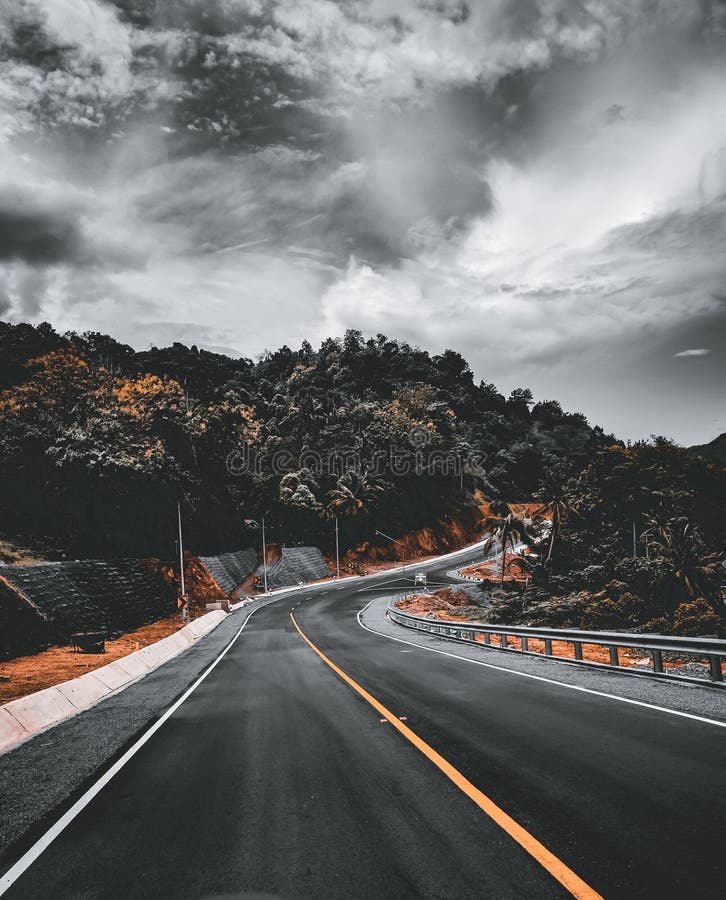 Winding Road through a Dramatic Landscap Stock Photo - Image of open ...