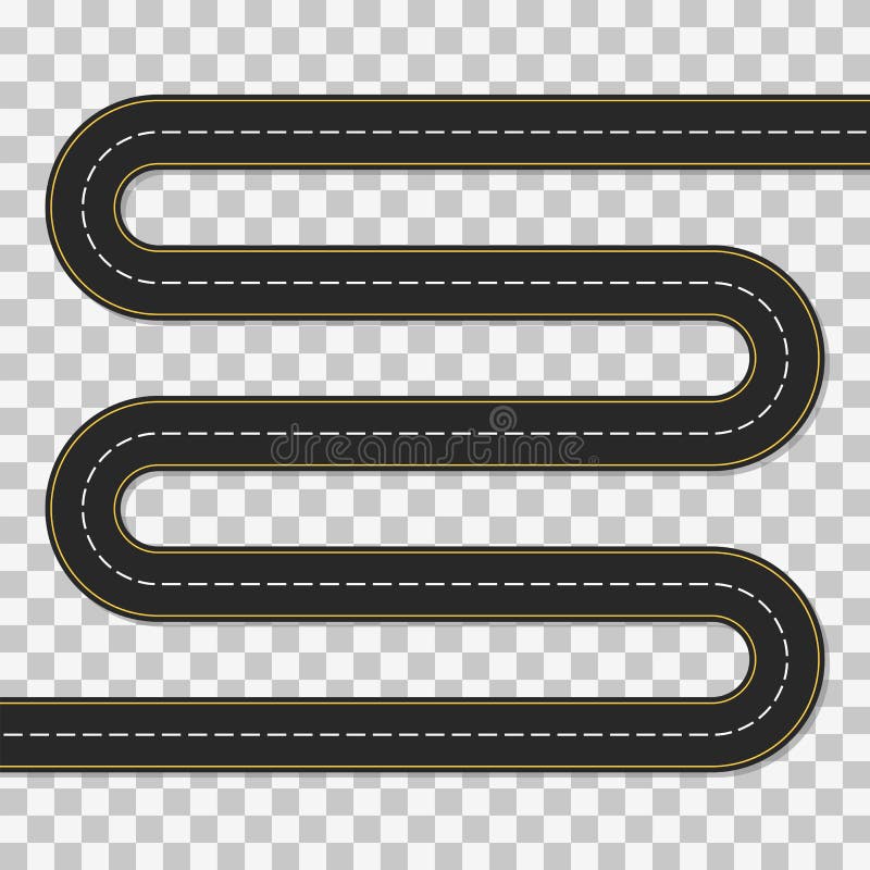 Winding Road. Empty Template of Difficult Route. Stock Illustration ...