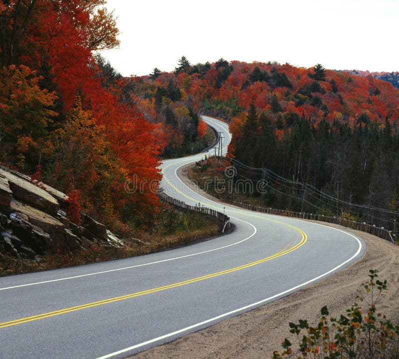 Winding road in fall stock photo. Image of algonquin, colors - 7252186