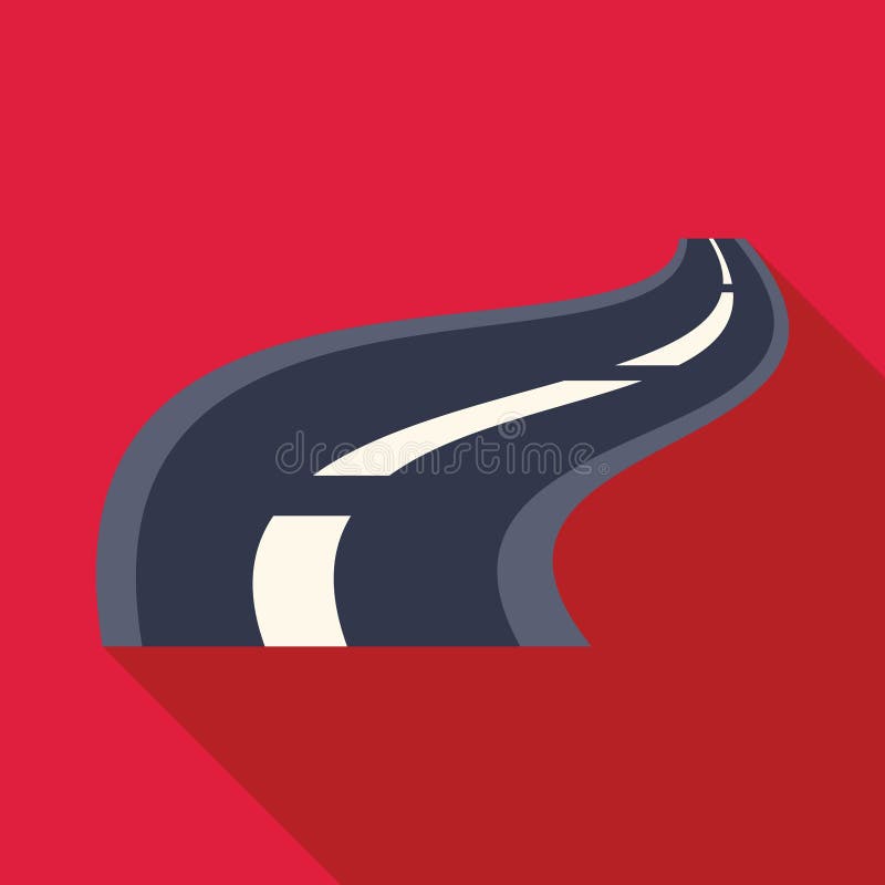 Winding Road Going into the Distance with a Red Background Stock ...