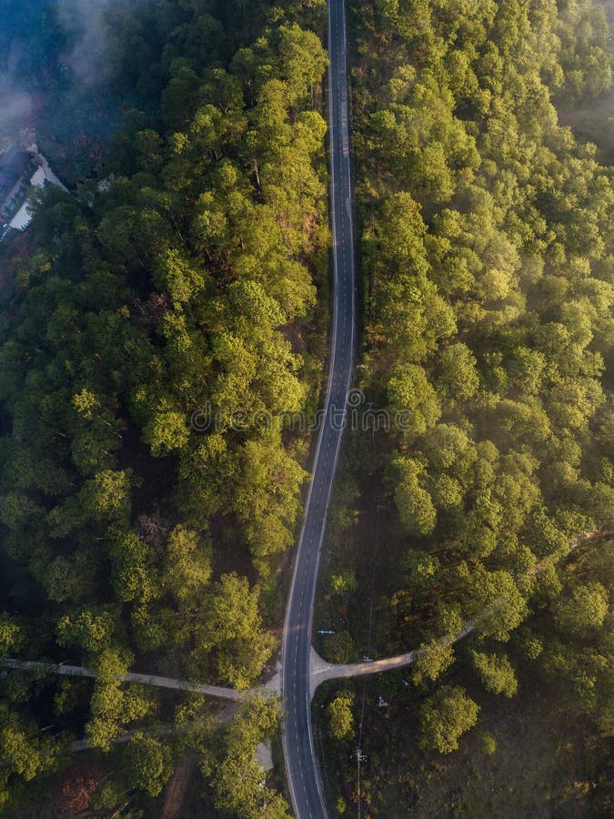 Winding Road from High Mountain Pass, in Spring Time. Stock Photo ...