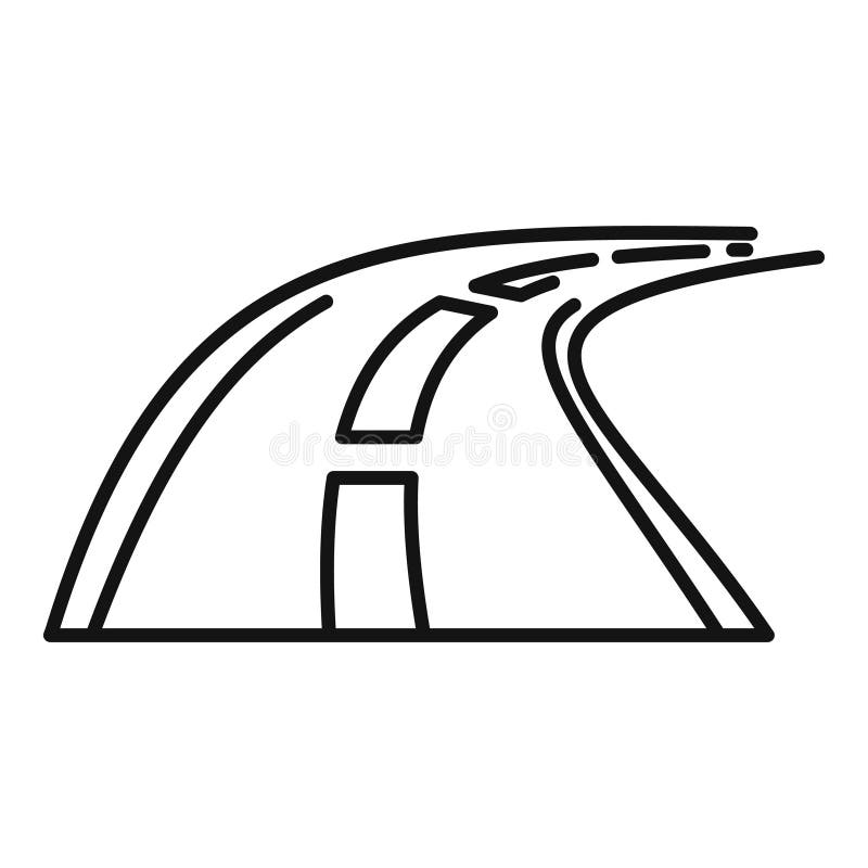 Winding Road Leading into the Distance Line Art Vector Illustration ...
